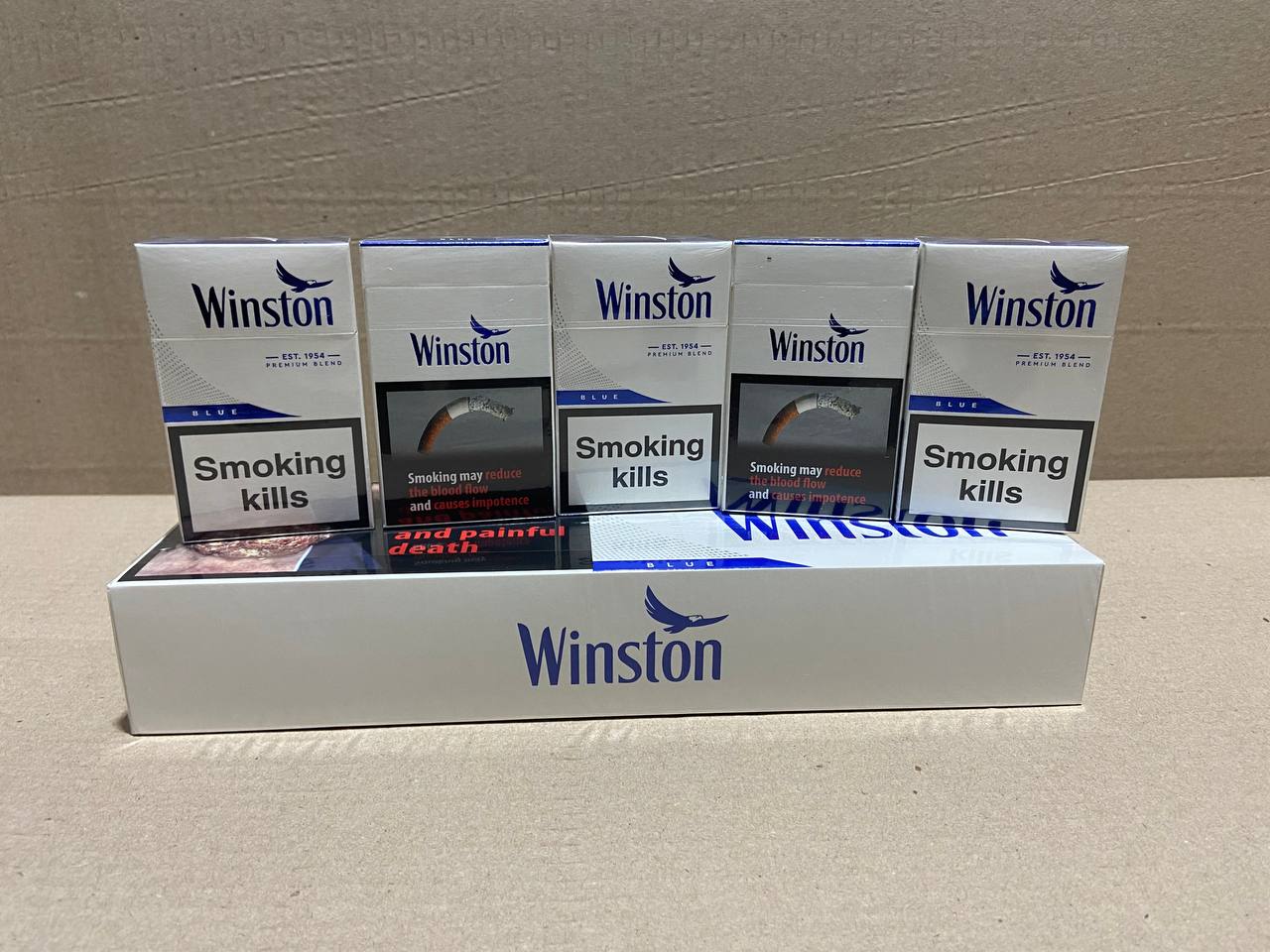 Купить блок сигарет Winston blue KS дешево и недорого в Украине