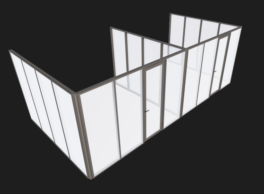 TP-38 aluminum and glass partition system