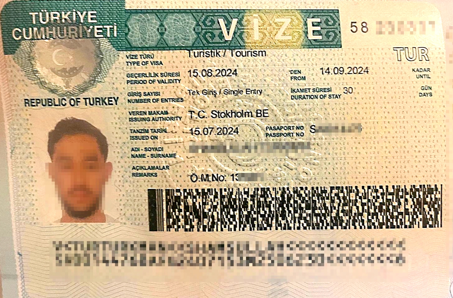 VISUM TURKIET- Visum Ansökan hos Turkiska Ambassaden i Stockholm