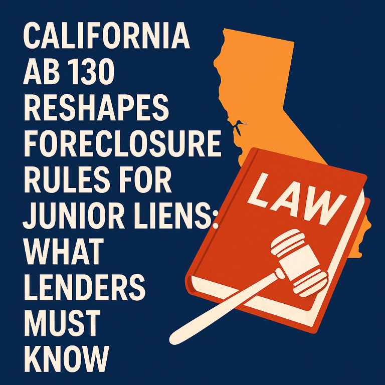 California AB 130 Reshapes Foreclosure Rules for Junior Liens: What ...