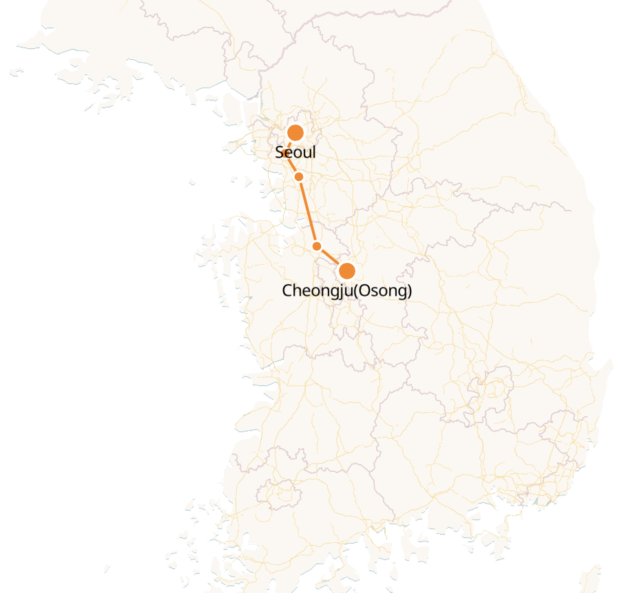 KTX Train Schedule | From Cheongju (Osong) to Seoul - KTX High Speed Trains