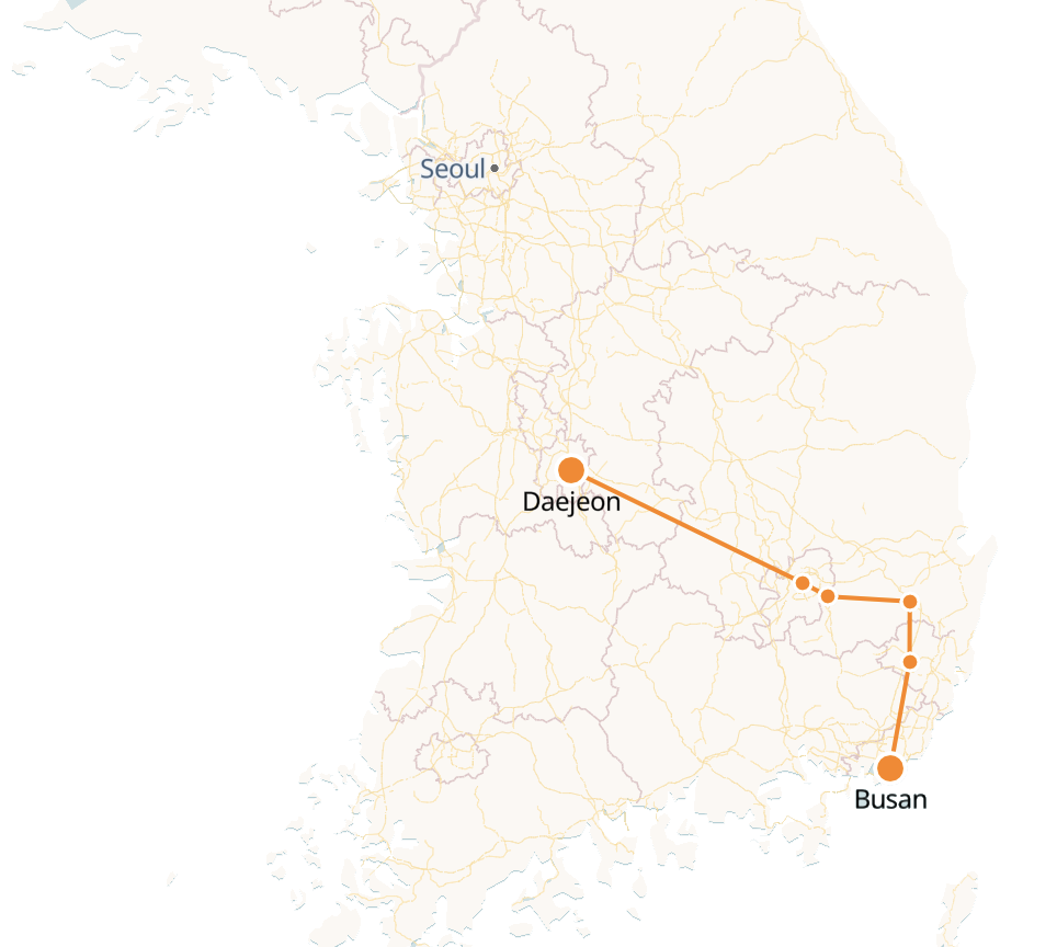 KTX Train Schedule | From Daejeon to Busan - KTX High Speed Trains