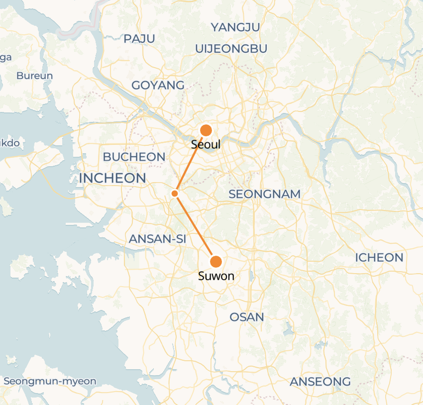 Seoul to Suwon Train Schedule, Map & Prices - ASIA TRAINS