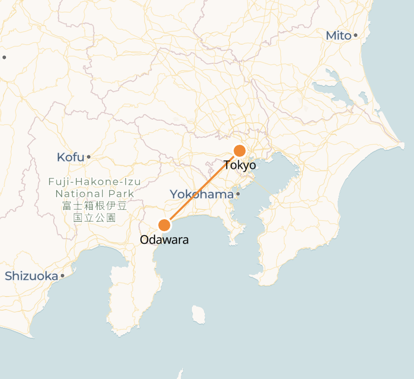 Odawara to Tokyo Train Schedule, Map & Tickets - ASIA TRAINS