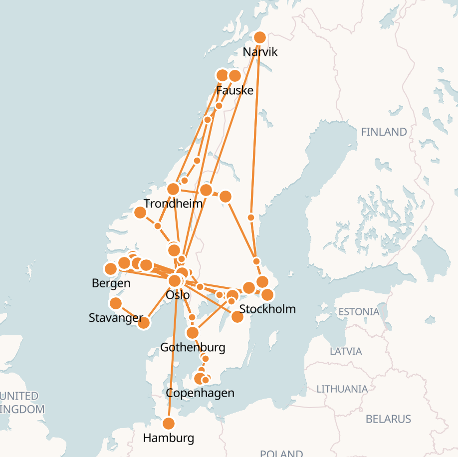 SCANDIC TRAINS - Scandinavian Railway Map, Tickets & Schedule
