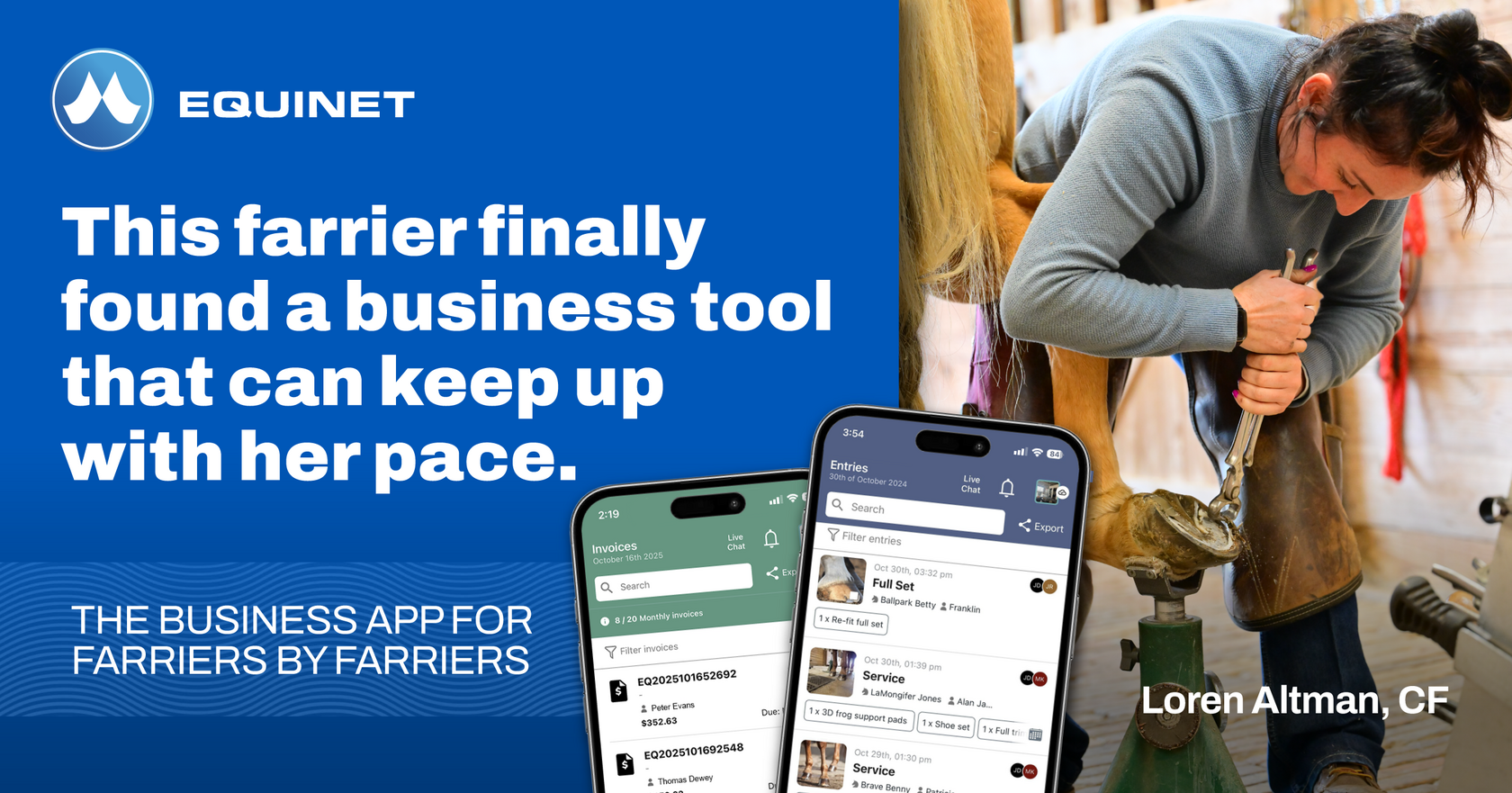 See How Loren Altman Streamlined Her Farrier Business with the EQUINET App