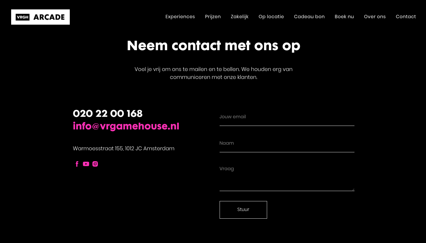 Contact | VRGH Arena|Virtual Reality Arena in Amsterdam Westpoort