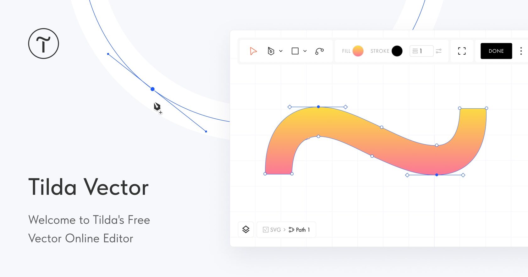 Editor grafico vettoriale online Tilda