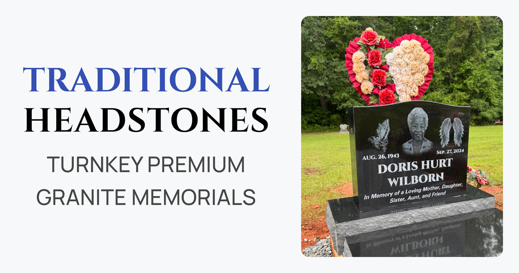 Catalog of premium granite memorials in Atlanta | Traditional Headstones