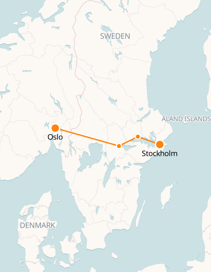 Trains et billets entre Stockholm et Oslo - Trains Suédois