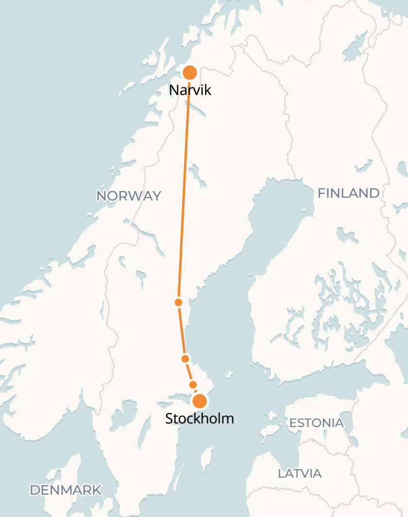 Stockholm to Narvik Trains & Tickets - Sweden Trains