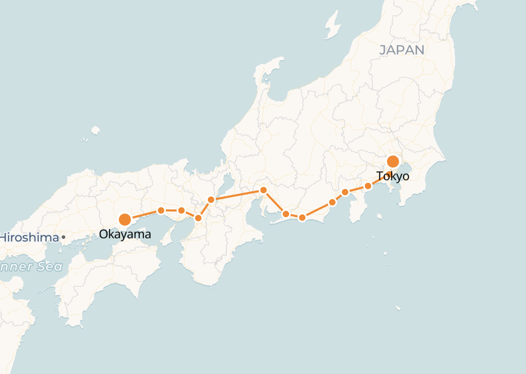 Okayama to Tokyo Bullet Train: Shinkansen Tickets & Cost