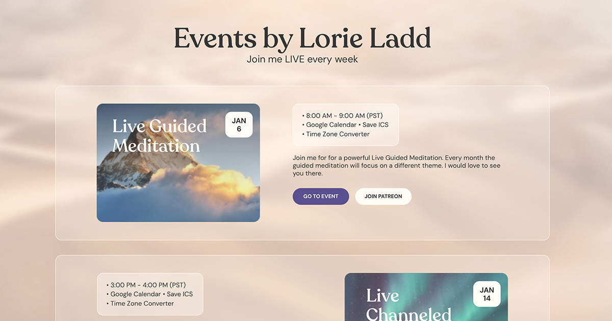 Events | Lorie Ladd