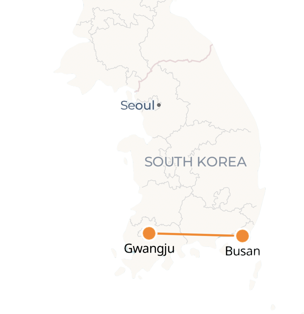 Busan to Gwangju KTX Train - Schedule & Tickets