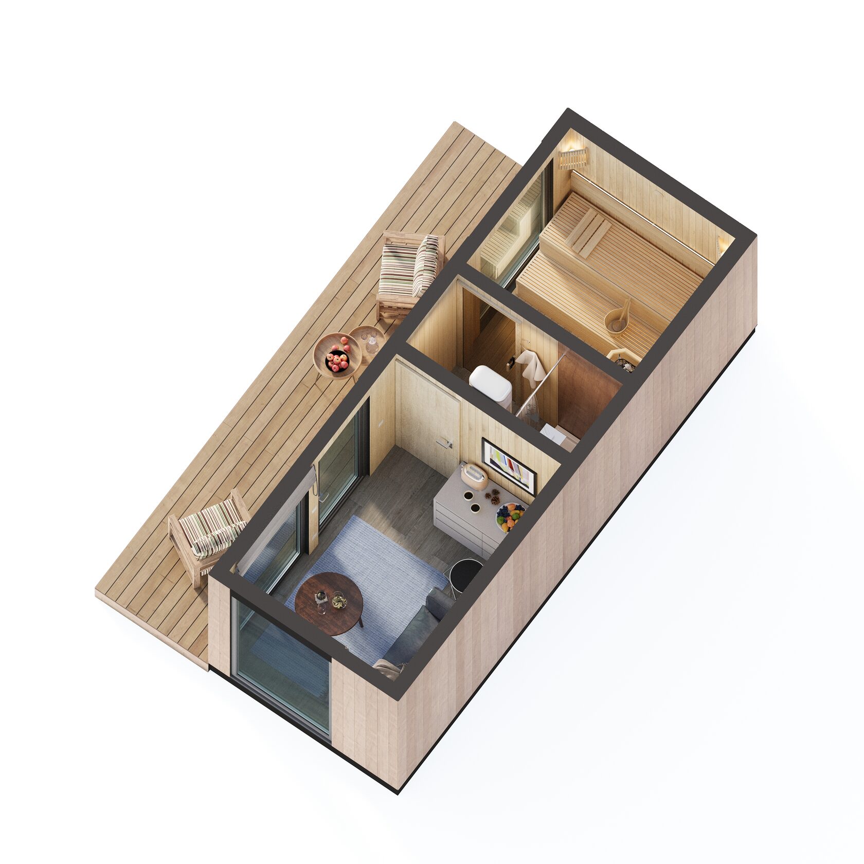 Compact Sauna - Prefabricated wooden sauna - Aiger House