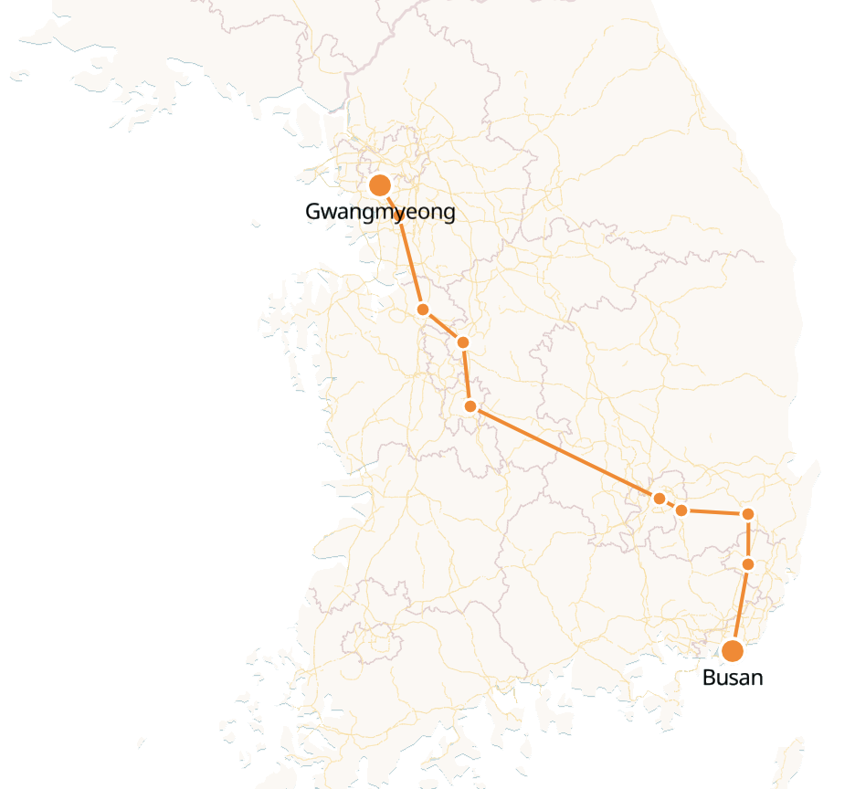 KTX Train Schedule | From Busan to Gwangmyeong - KTX High Speed Trains