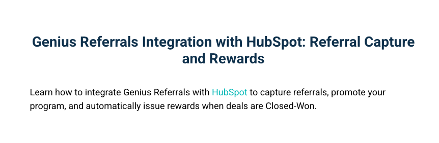 How to Integrate Genius Referrals with HubSpot – Step-by-Step Guide