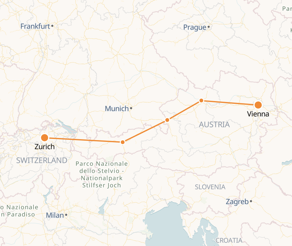 Zurich to Vienna Railjet Train | Distance & Tickets - Austrian Trains