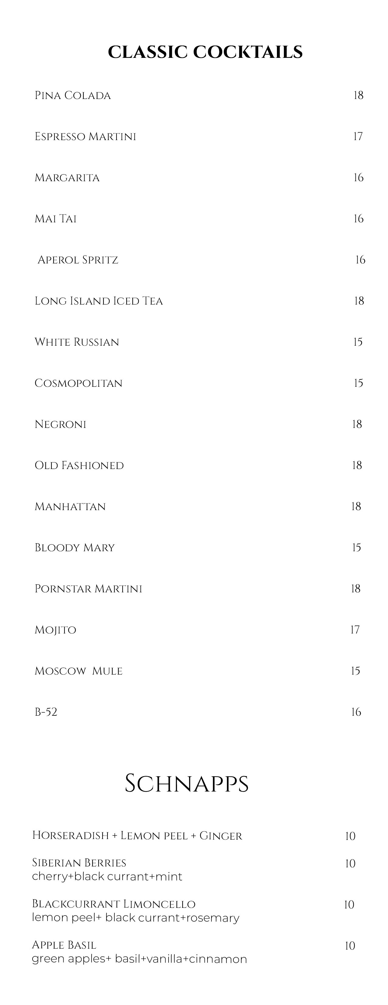 Savor Unique Cocktails & Beverages in Boca Raton | Beluga House Bar Menu