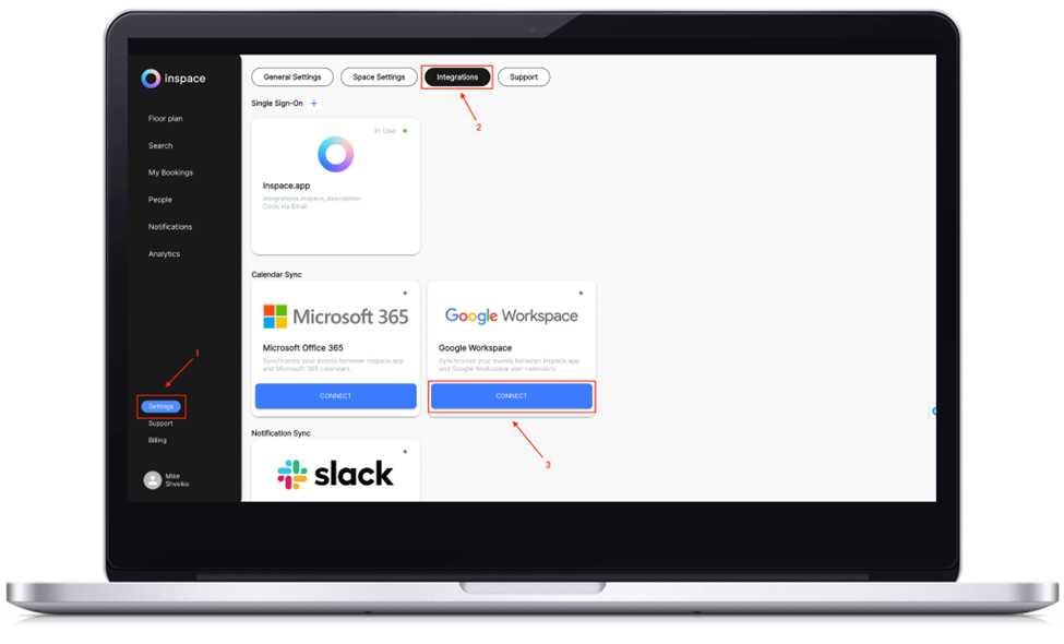 Integration: Google Workspace | inspace Help Center