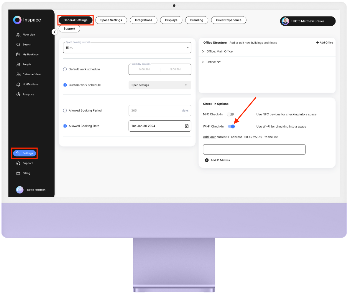 Guide: Wi-Fi Check-In