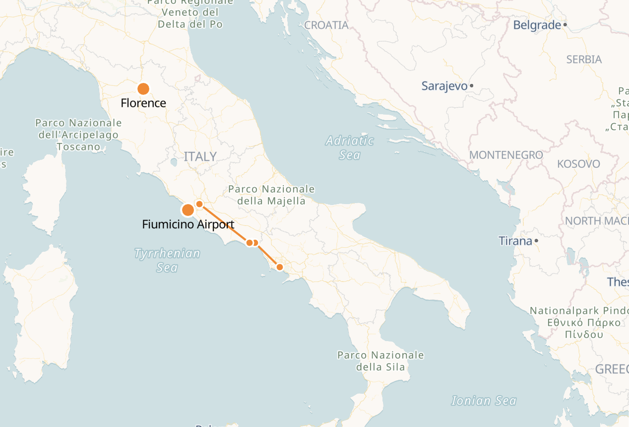 Florence to Rome FCO Airport Train Tickets & Schedule - Italy Railway