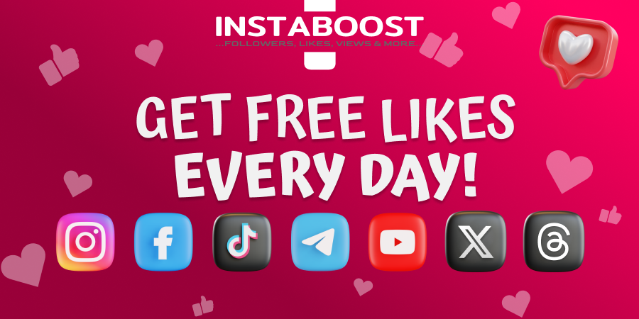 Get Free Likes on Instagram, TikTok and Facebook every Day!