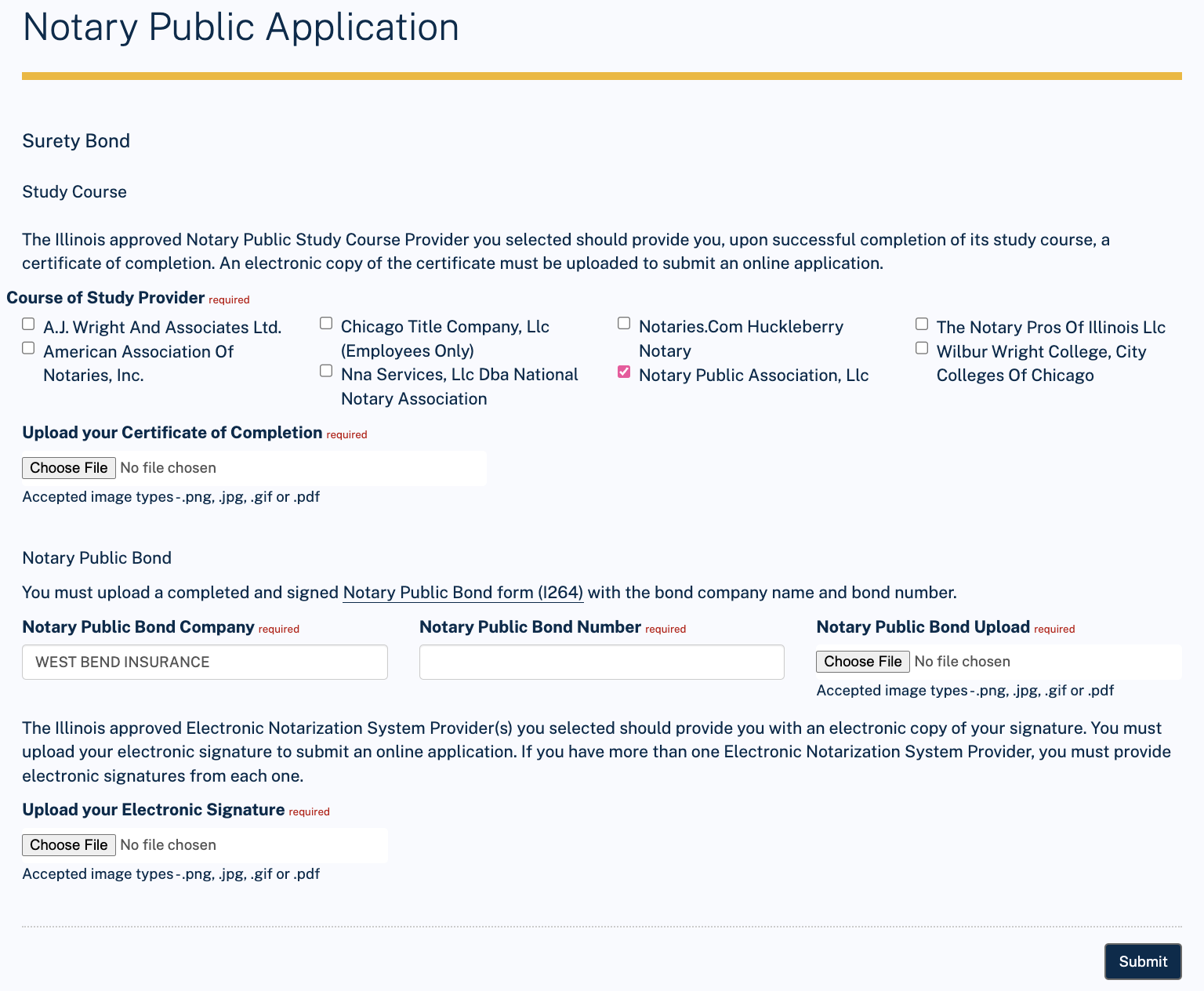 Online Application Instructions