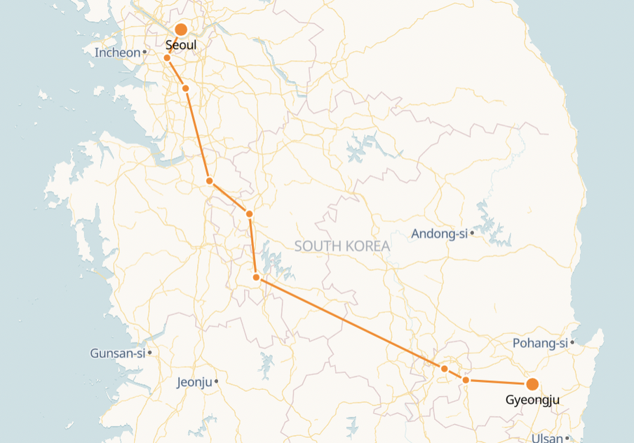 Gyeongju to Seoul Train Schedule, Map & Tickets