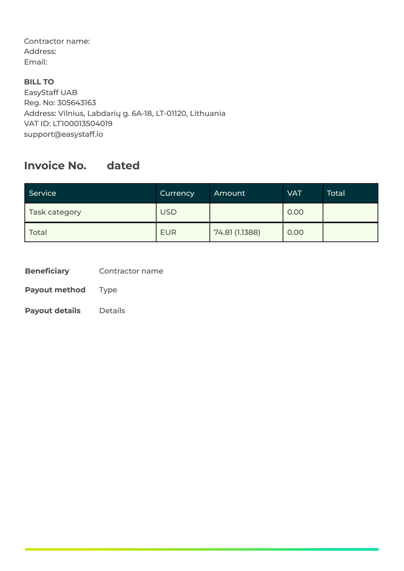 EasyStaff | Supporting documents