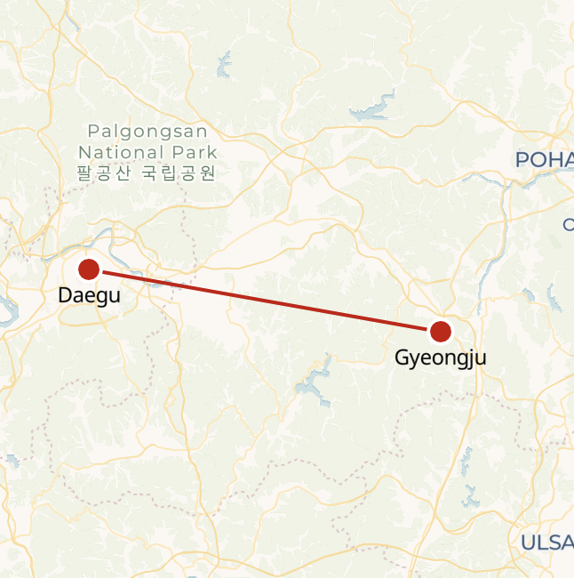 Gyeongju to Daegu KTX Train - Schedule & Tickets