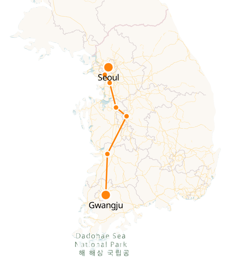 Seoul to Gwangju KTX Train - Schedule & Tickets
