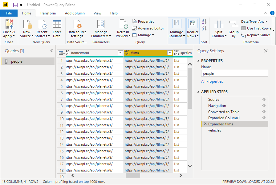 REST API data in PowerBI
