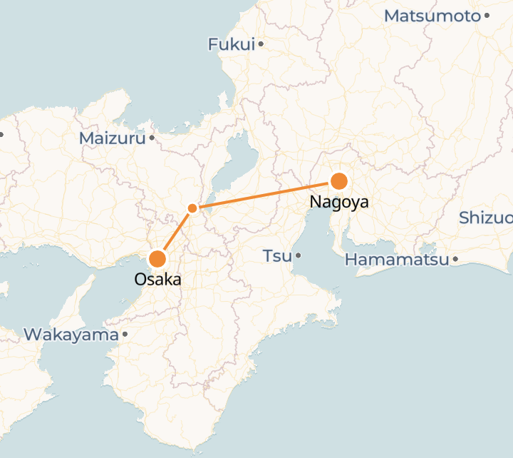 Osaka to Nagoya Train Tickets, Schedule & Map