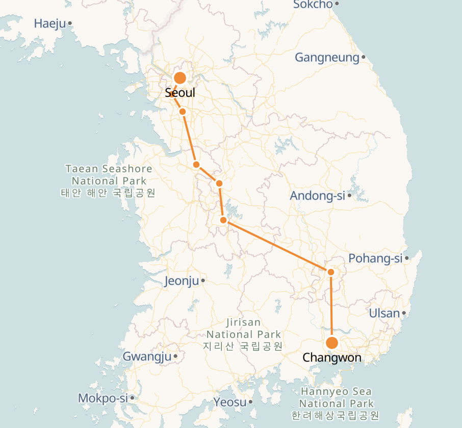 Seoul to Changwon Train - Tickets, Schedule & Map