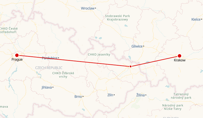 Krakow to Prague Train Schedule & Tickets - CZECH RAILS