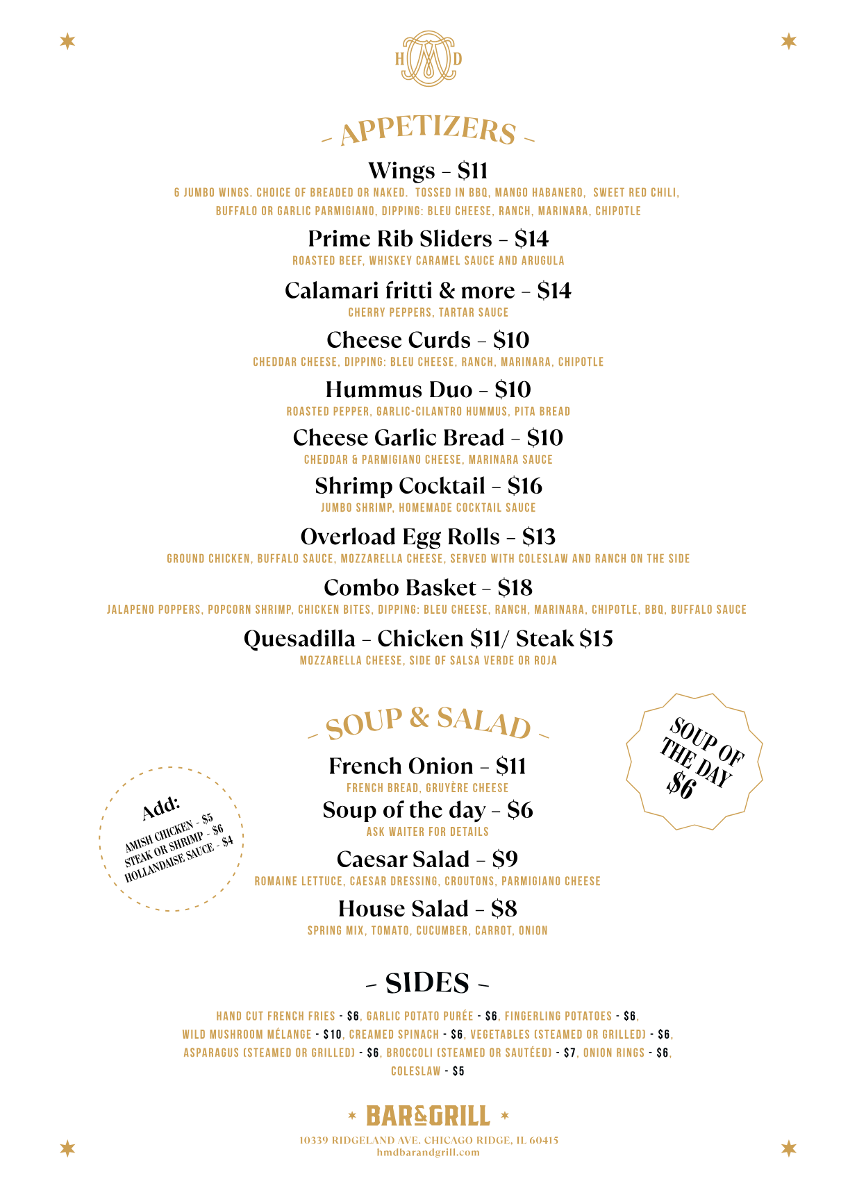 Menu — HMD Bar&Grill