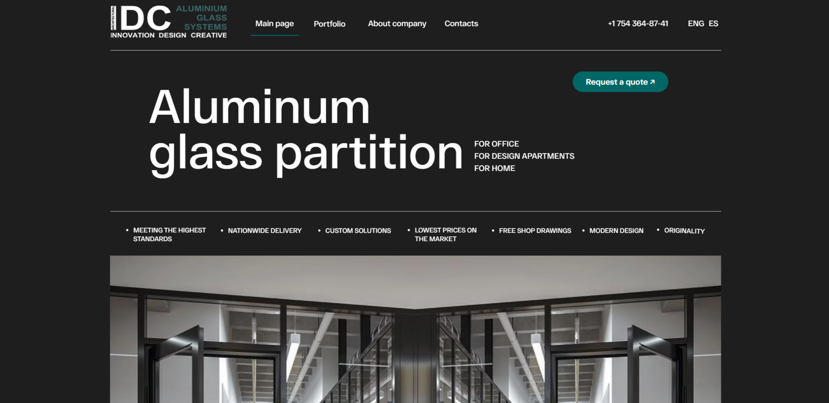 Aluminum glass partition - IDC