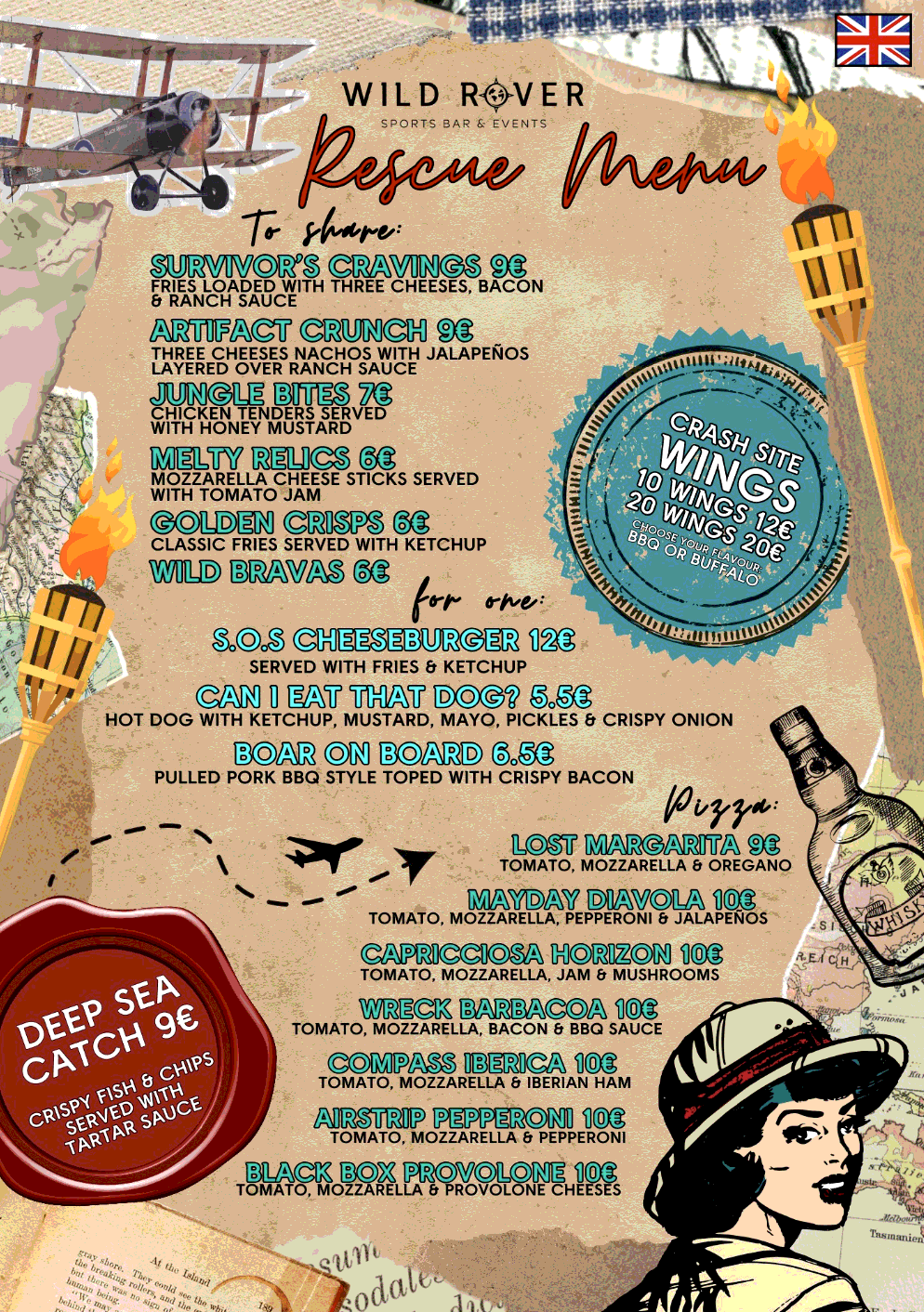 RESCUE MENU WILD ROVER BARCELONA