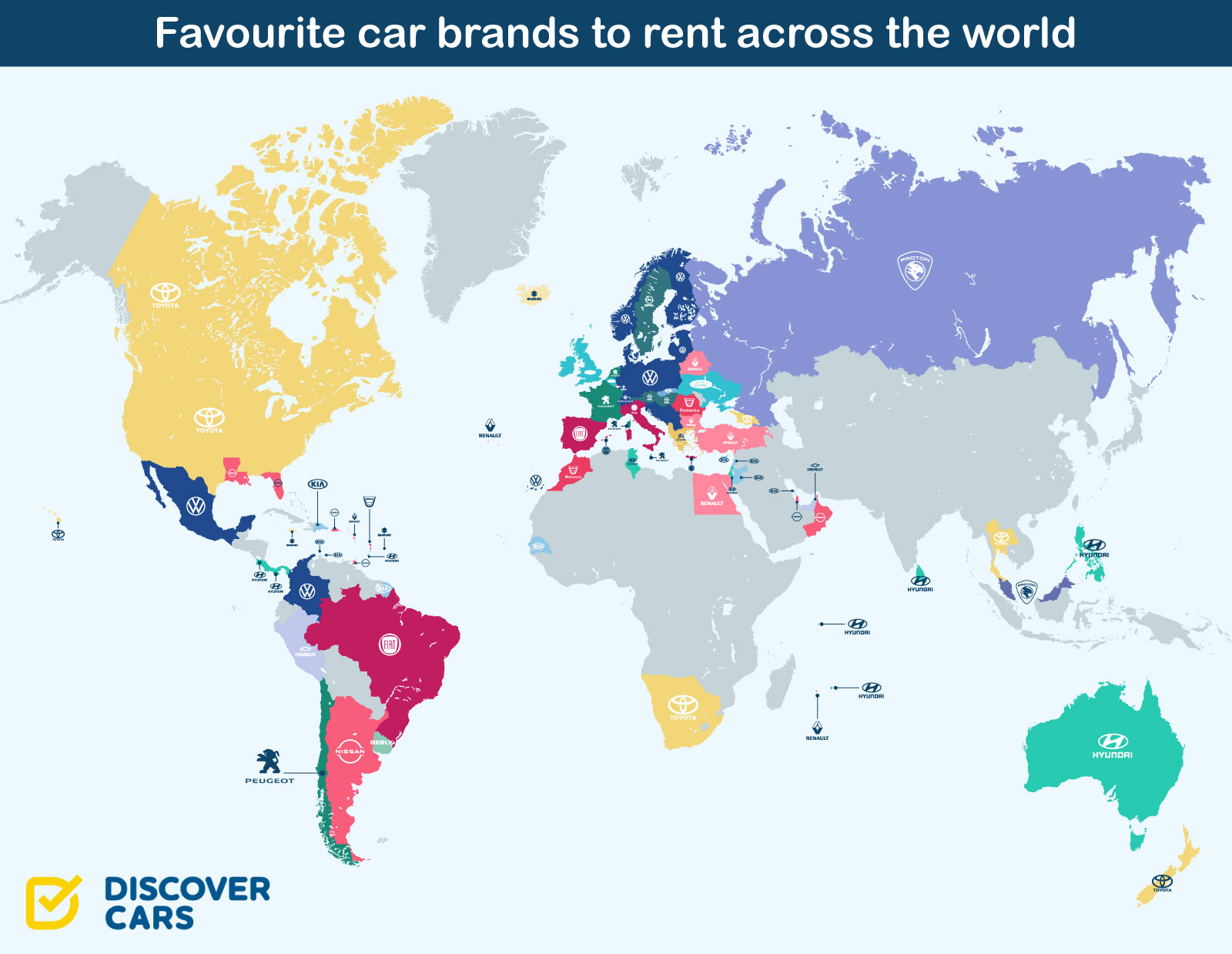 The most popular cars rented across the world!
