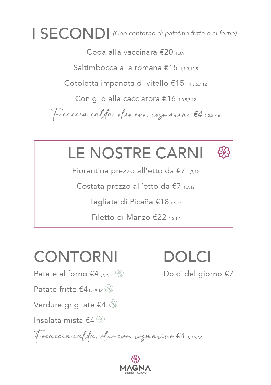 Menu MAGNA sfogliabile