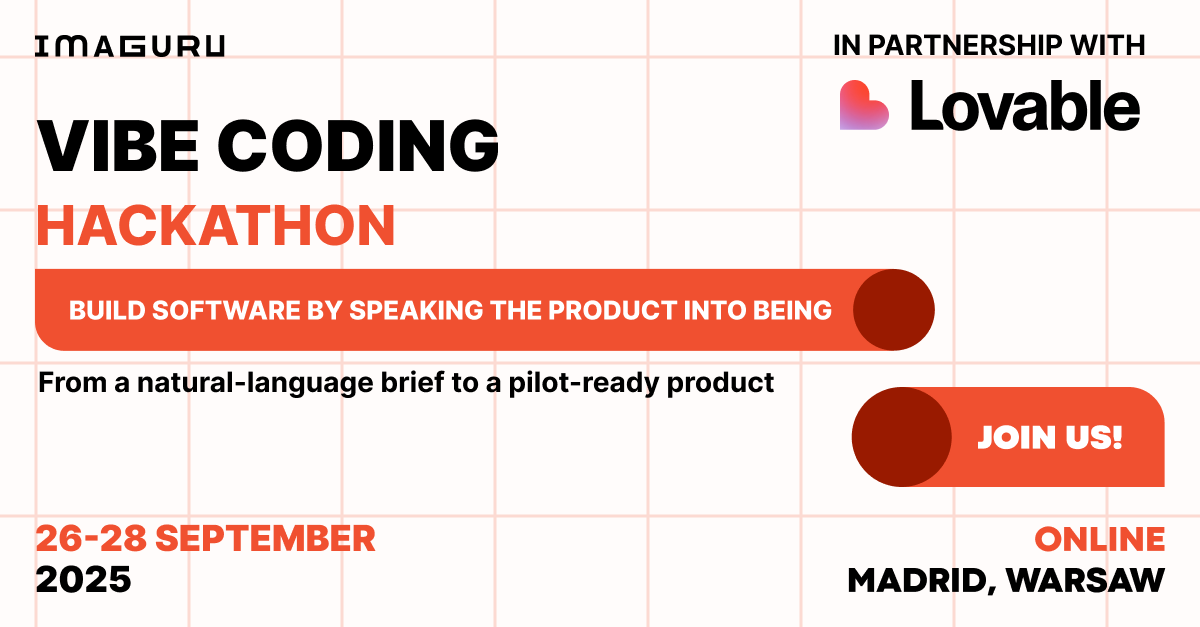 Imaguru Vibe Coding Hackathon with Lovable. September 26-28, 2025