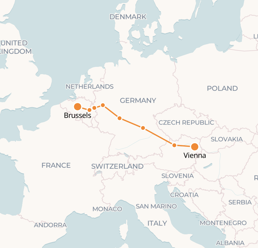 Brussels to Vienna High-Speed OBB Train Tickets