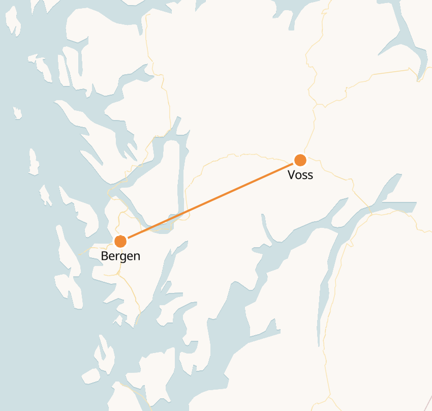 Voss à Bergen en train | Billets et horaires - NORWAY TRAINS