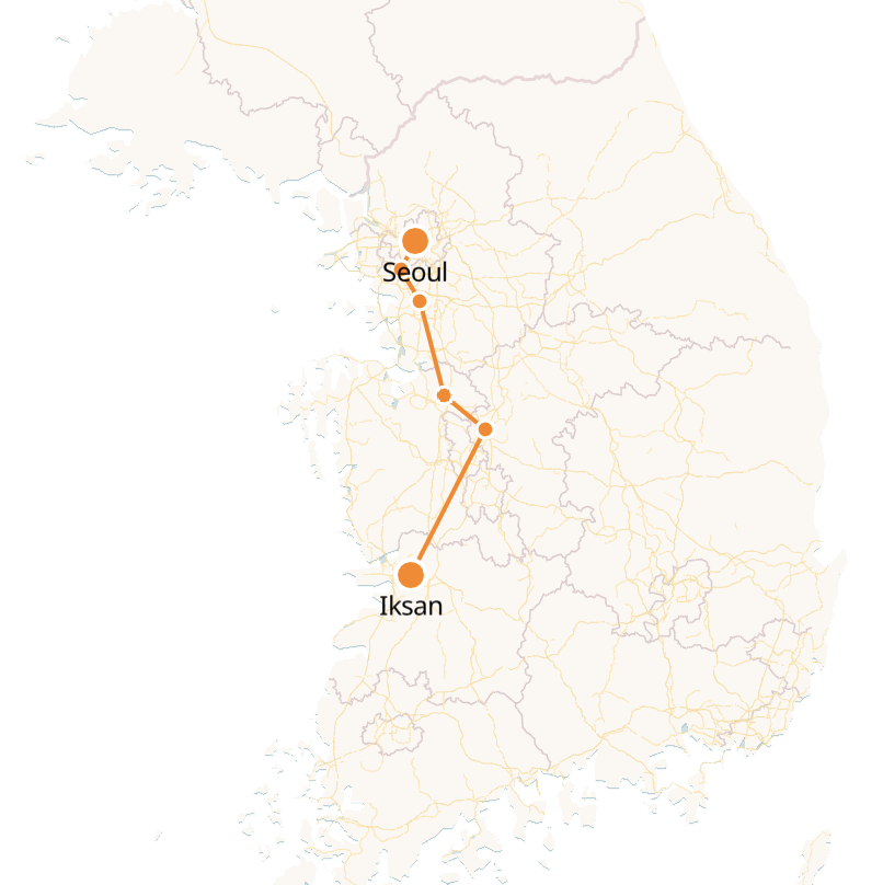 KTX Train Schedule | From Seoul to Iksan - KTX High Speed Trains