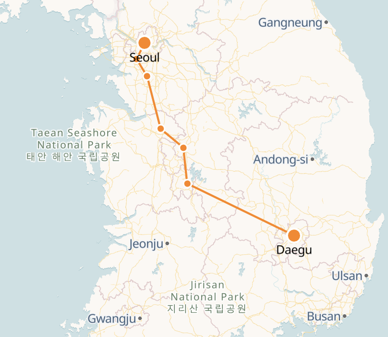 Seoul to Daegu Train - Tickets, Schedule & Map