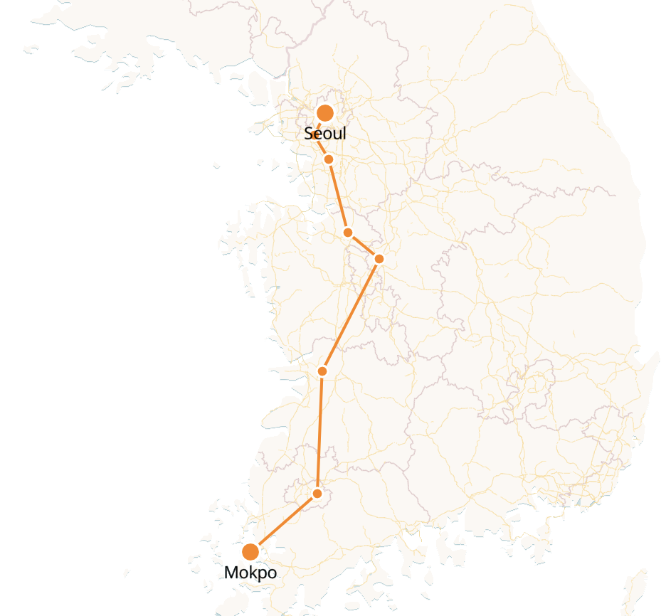 Seoul to Mokpo KTX Train | Schedule & Tickets - KTX High Speed Trains