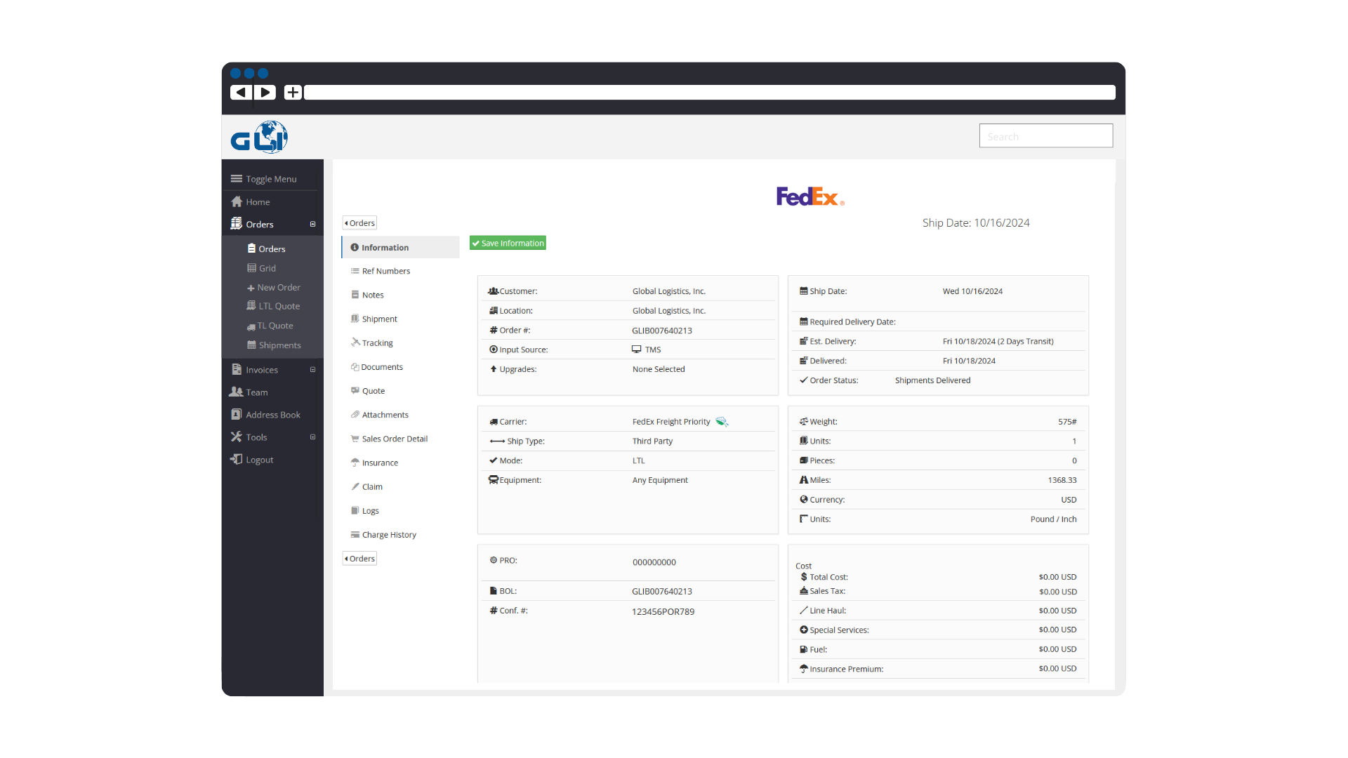 Global Logistics, Inc. | Freight Logistics Experts