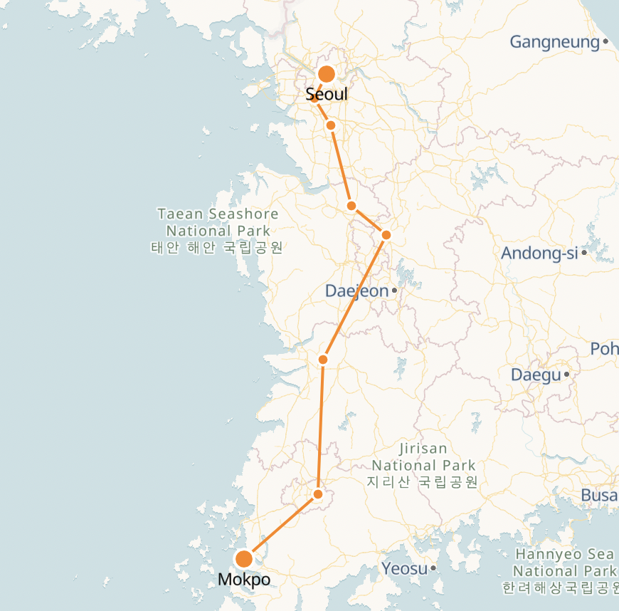 Seoul to Mokpo Train - Tickets, Schedule & Map