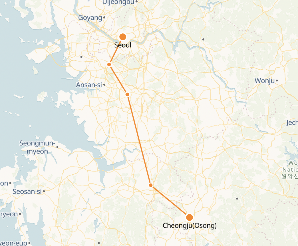 Seoul to Cheongju (Osong) Train - Tickets, Schedule & Map